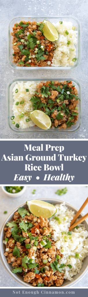 Asian Ground Turkey Rice Bowl | Healthy Meal Prep Recipe